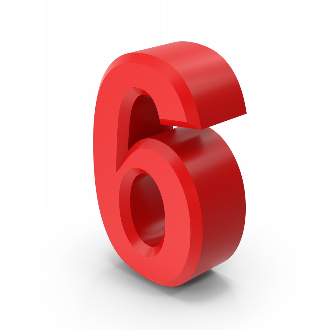 Red Number 6 3D - TurboSquid 2241981