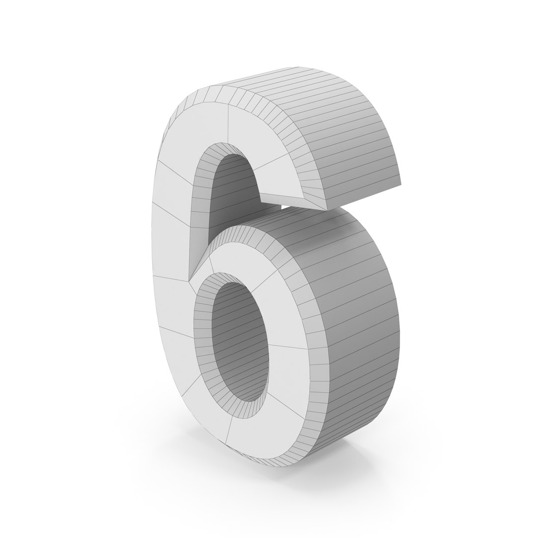 Red Number 6 3D - TurboSquid 2241981