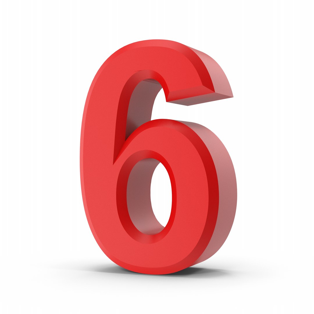 Red Number 6 3D - TurboSquid 2241981