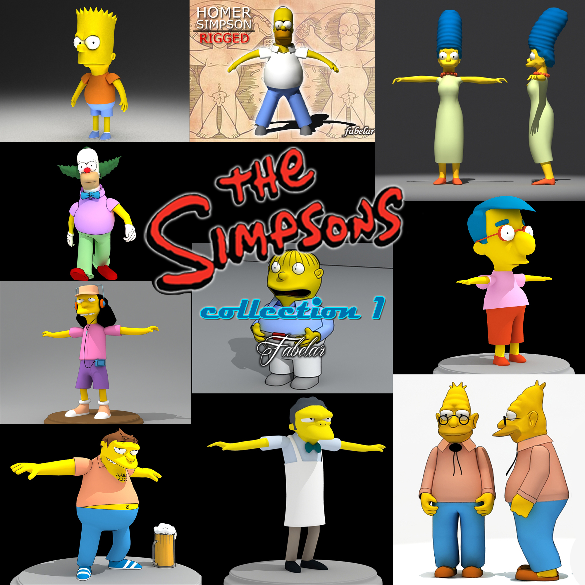 Coleção Simpsons 1 Modelo 3D - TurboSquid 711194