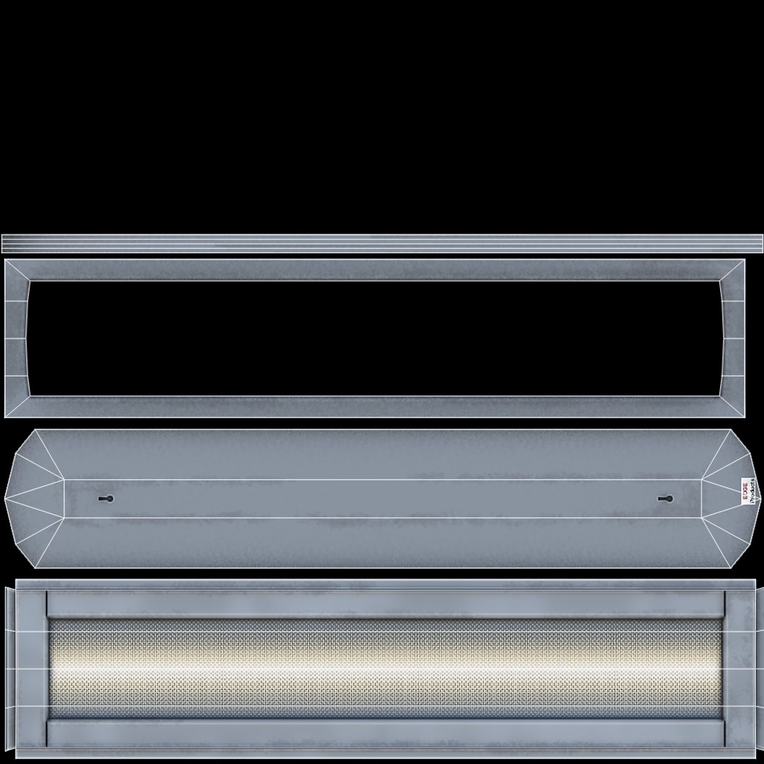 Flourescent Light Fixture 3d Obj