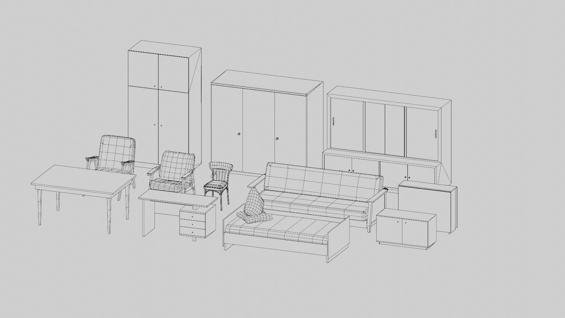 3D Soviet Furniture Set 60s Model - TurboSquid 1631447