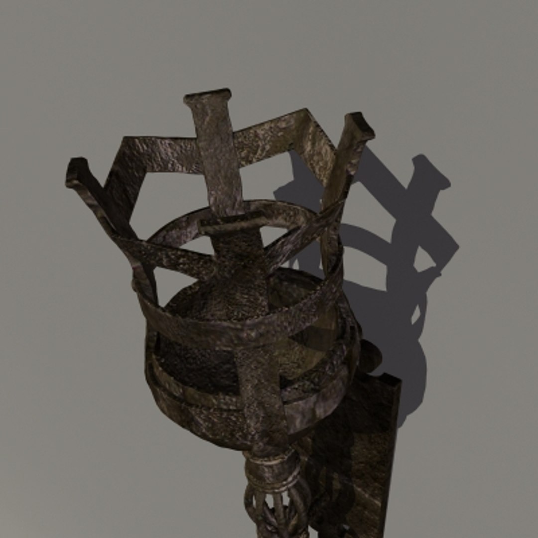 Medieval Torch Obj