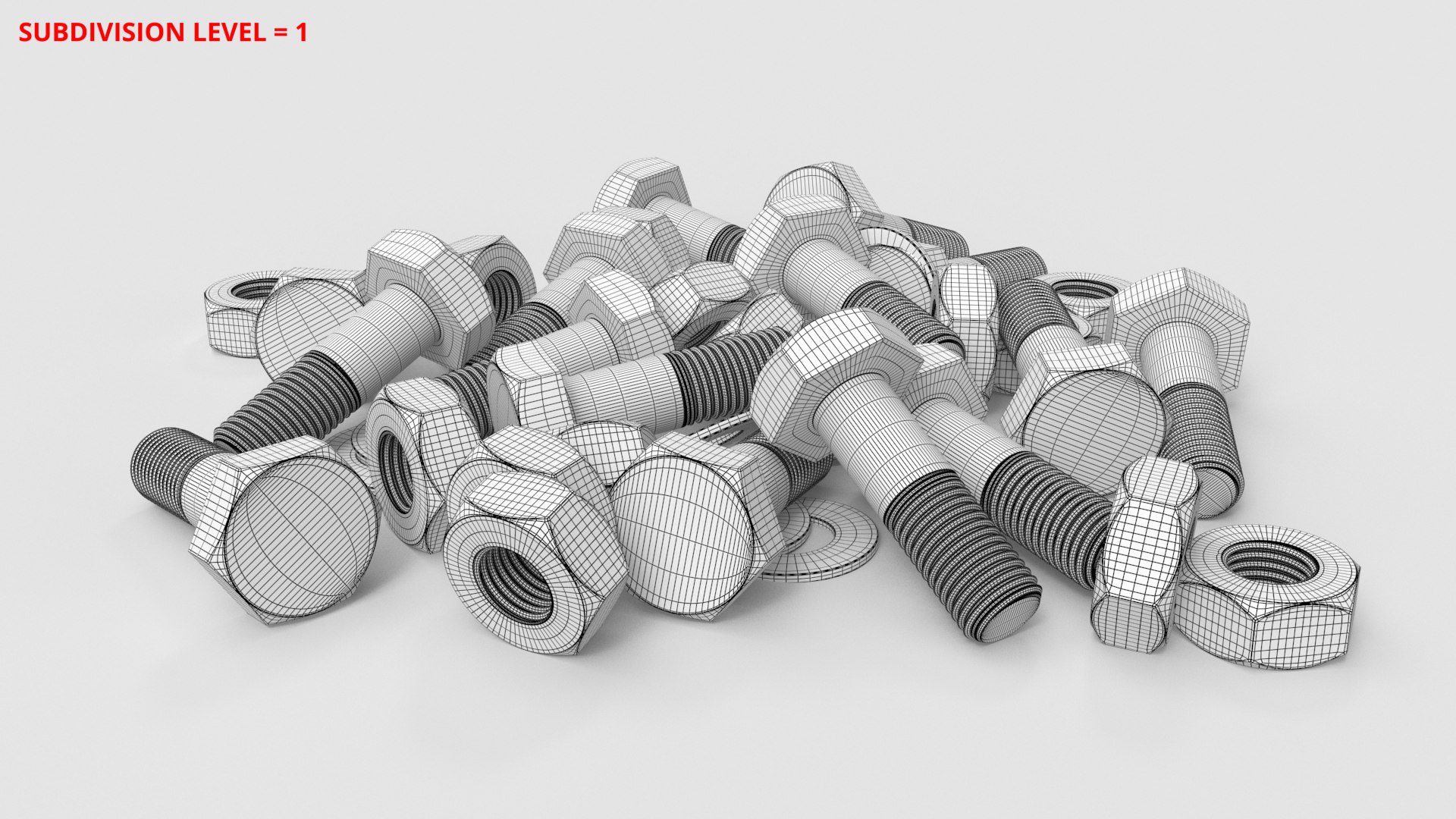 Rusted Metal Hex Bolts Nuts 3D Model - TurboSquid 2116860