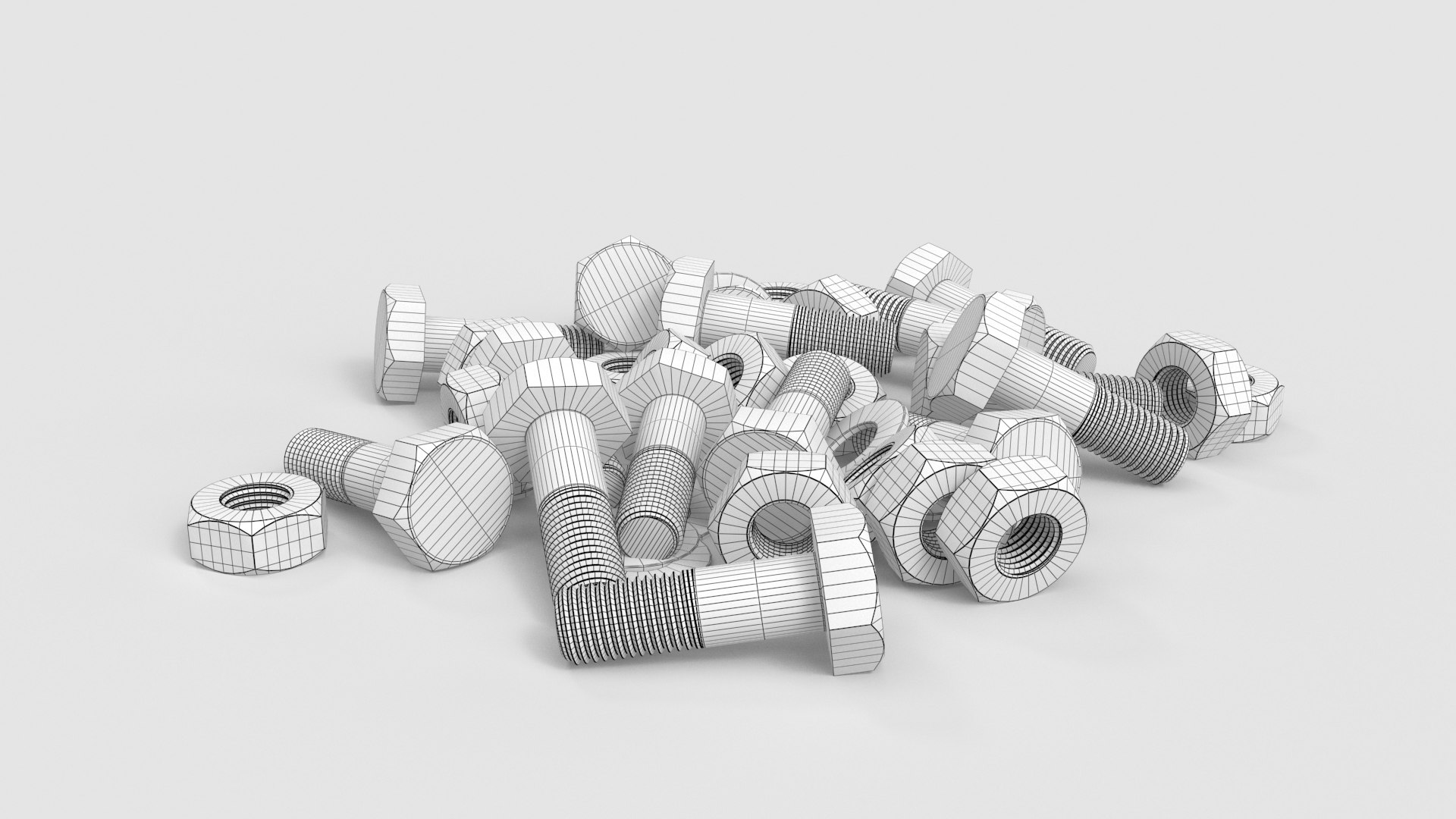 Rusted Metal Hex Bolts Nuts 3D Model - TurboSquid 2116860