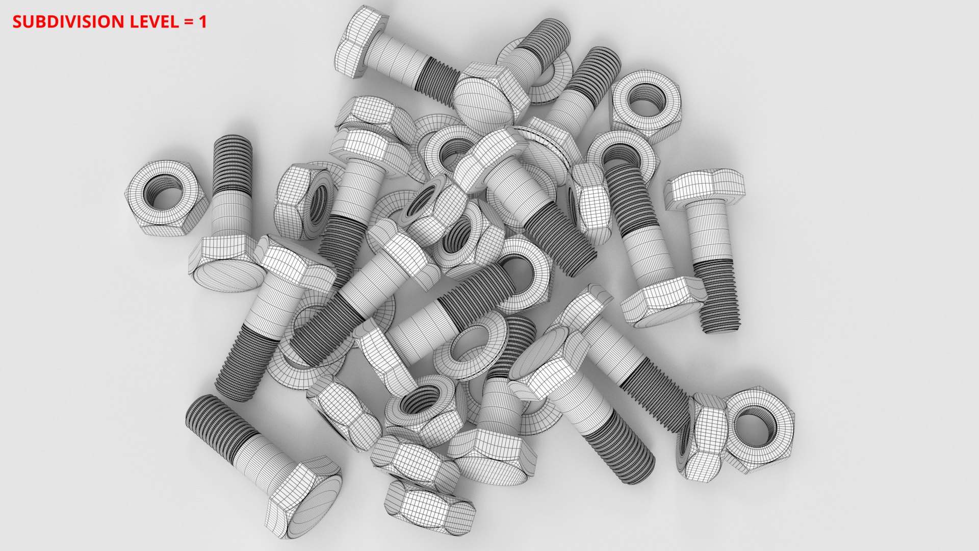 Rusted Metal Hex Bolts Nuts 3D Model - TurboSquid 2116860