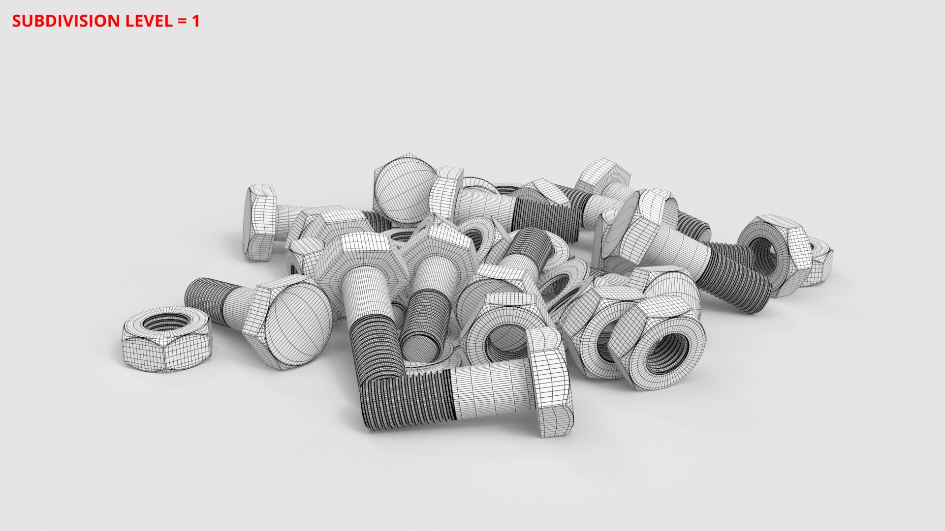 Rusted Metal Hex Bolts Nuts 3D Model - TurboSquid 2116860