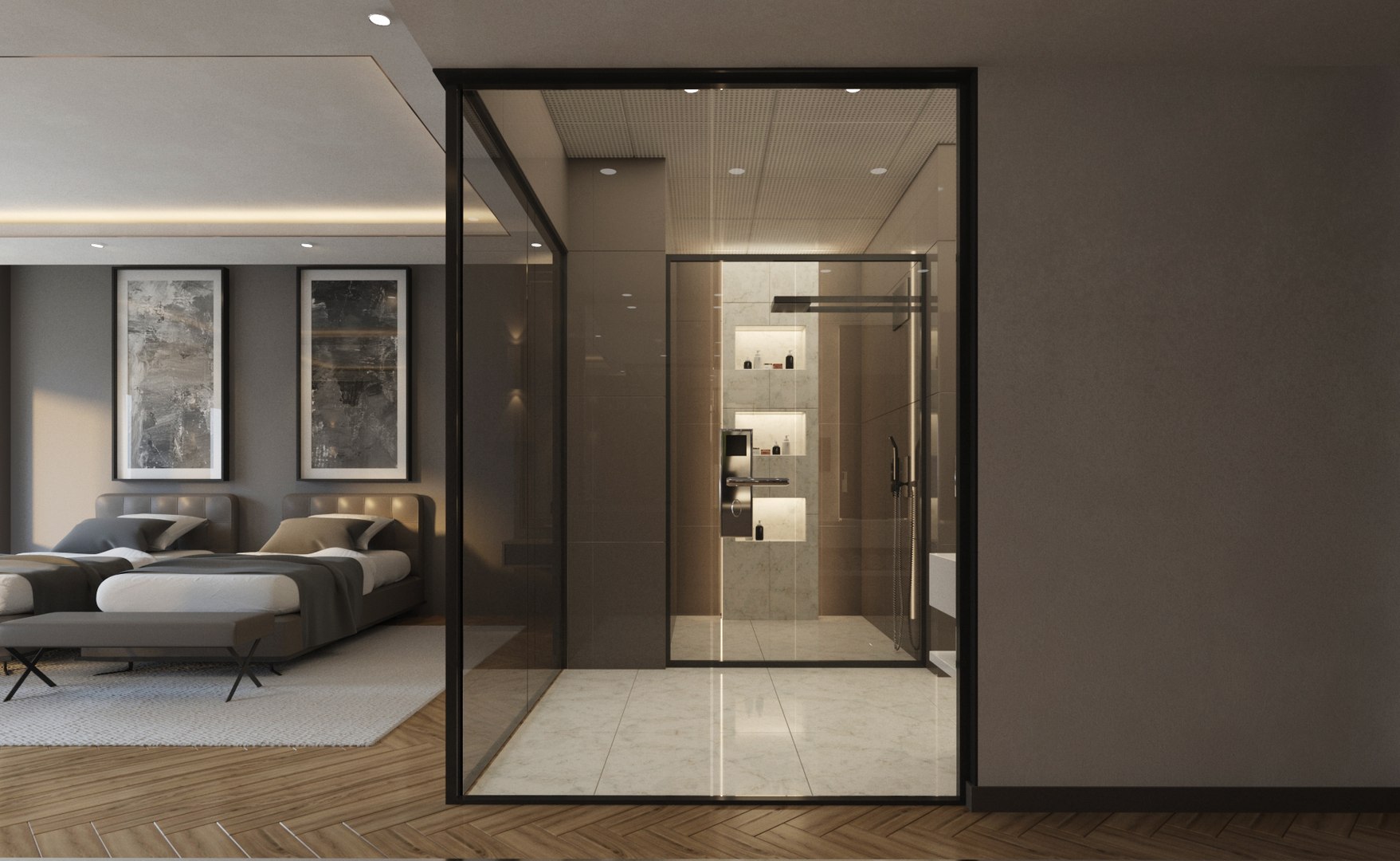 3D Modern Hotel Suite Interior - TurboSquid 2217839
