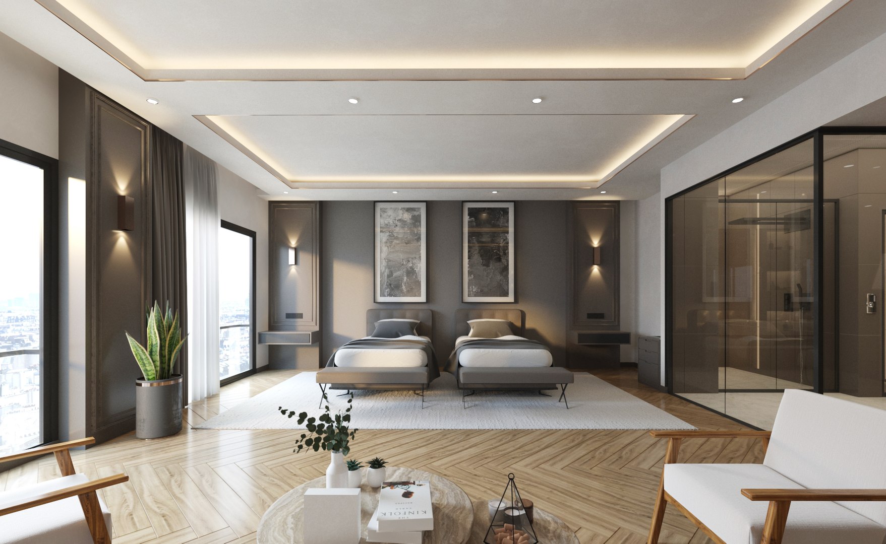 3D Modern Hotel Suite Interior - TurboSquid 2217839