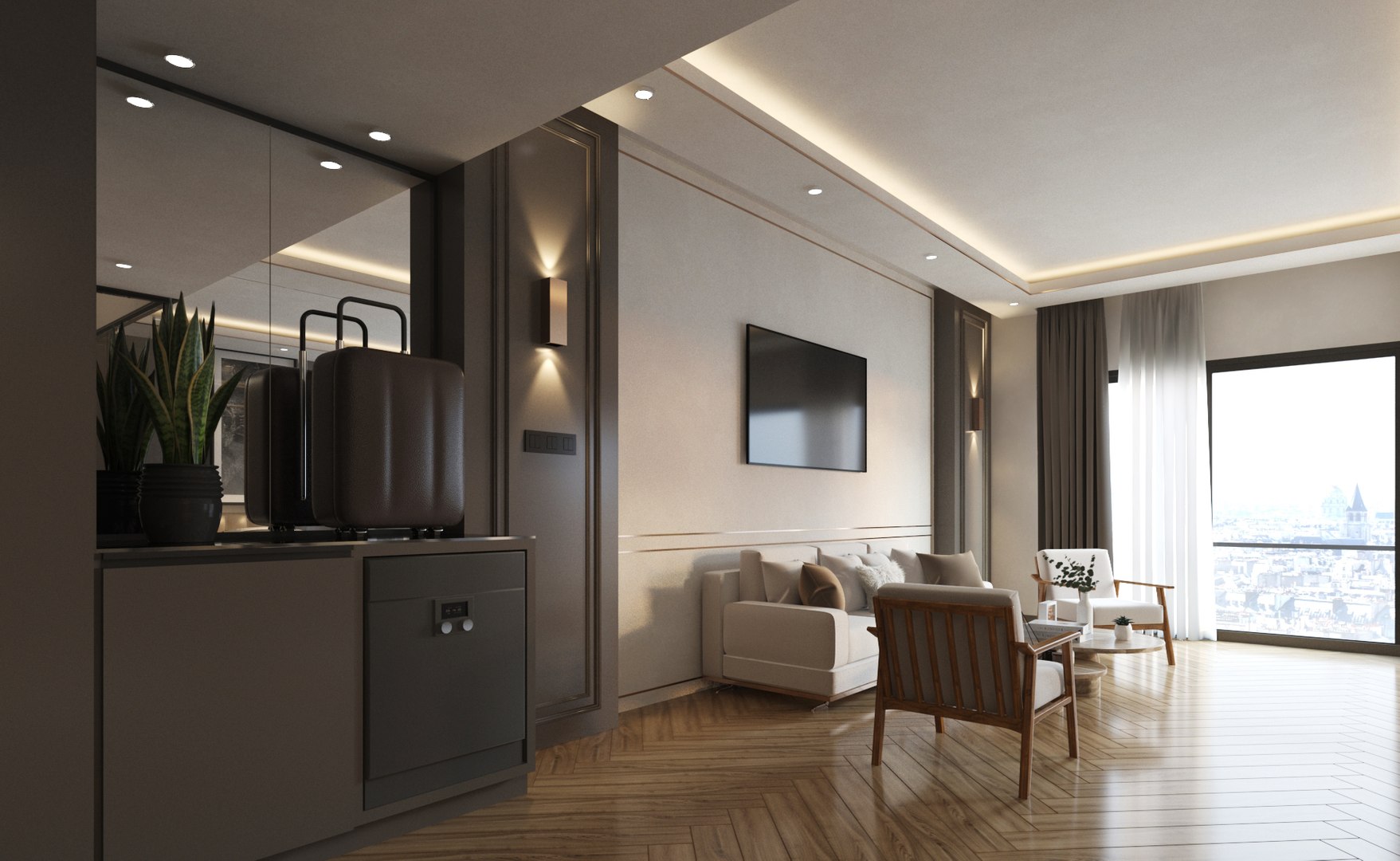 3D Modern Hotel Suite Interior - TurboSquid 2217839