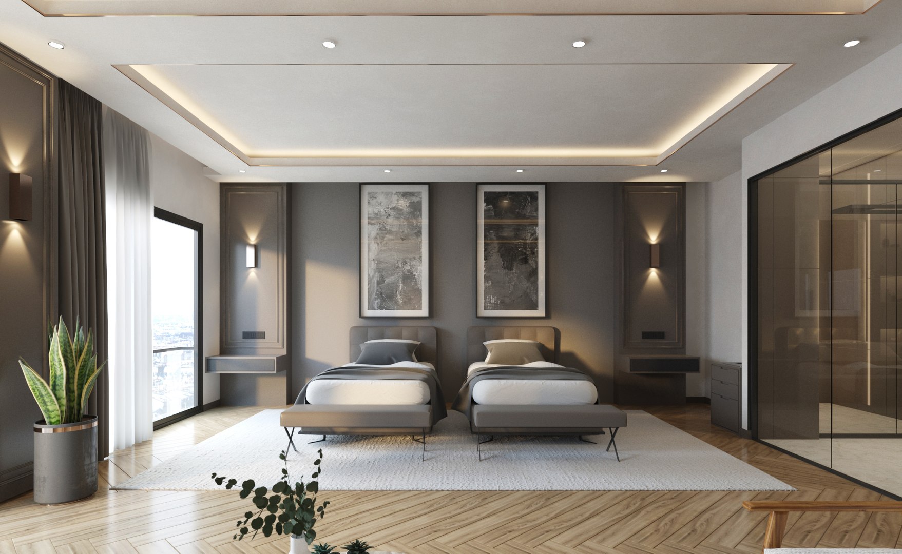 3D Modern Hotel Suite Interior - TurboSquid 2217839