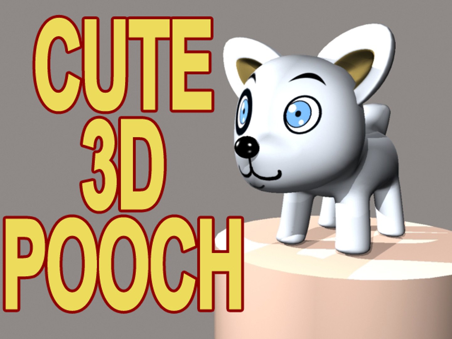 Pooch Cartoon Dog 3d Model