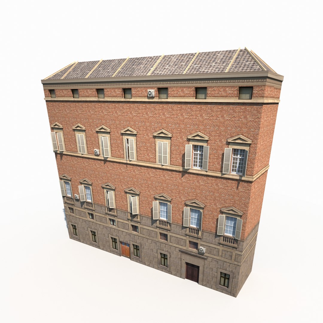 Old building facade model - TurboSquid 1203867