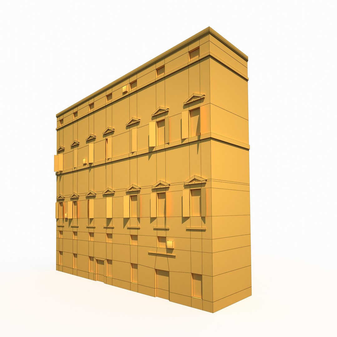 Old building facade model - TurboSquid 1203867