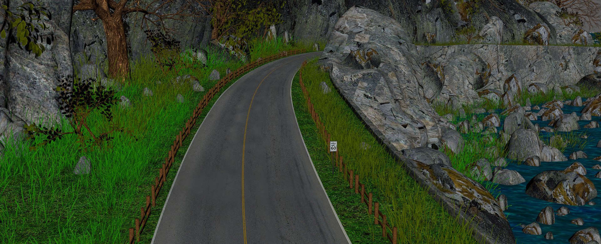 Road Toon Cartoon 3D Model - TurboSquid 1336107