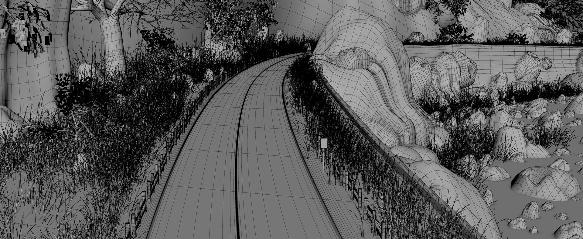 Road Toon Cartoon 3D Model - TurboSquid 1336107