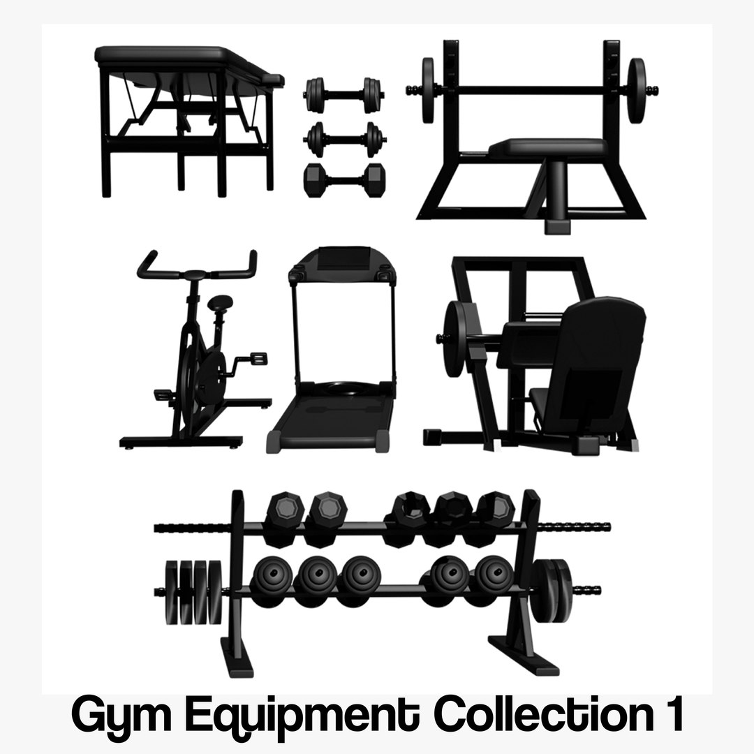 Gym Equipment Collection 1 3D Model - TurboSquid 1984387