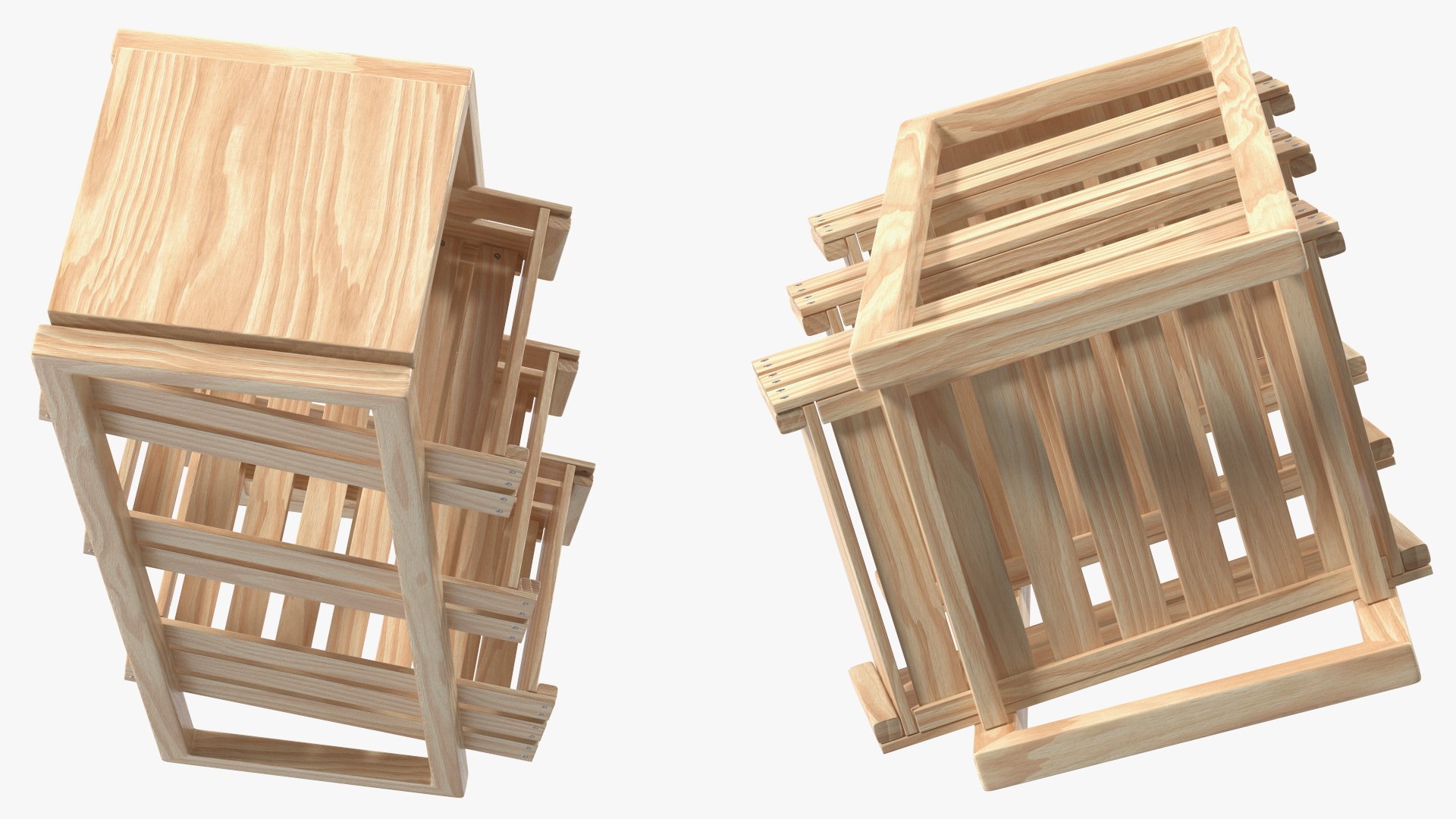 Wooden Vegetable Racks Collection 3D Model - TurboSquid 1920256
