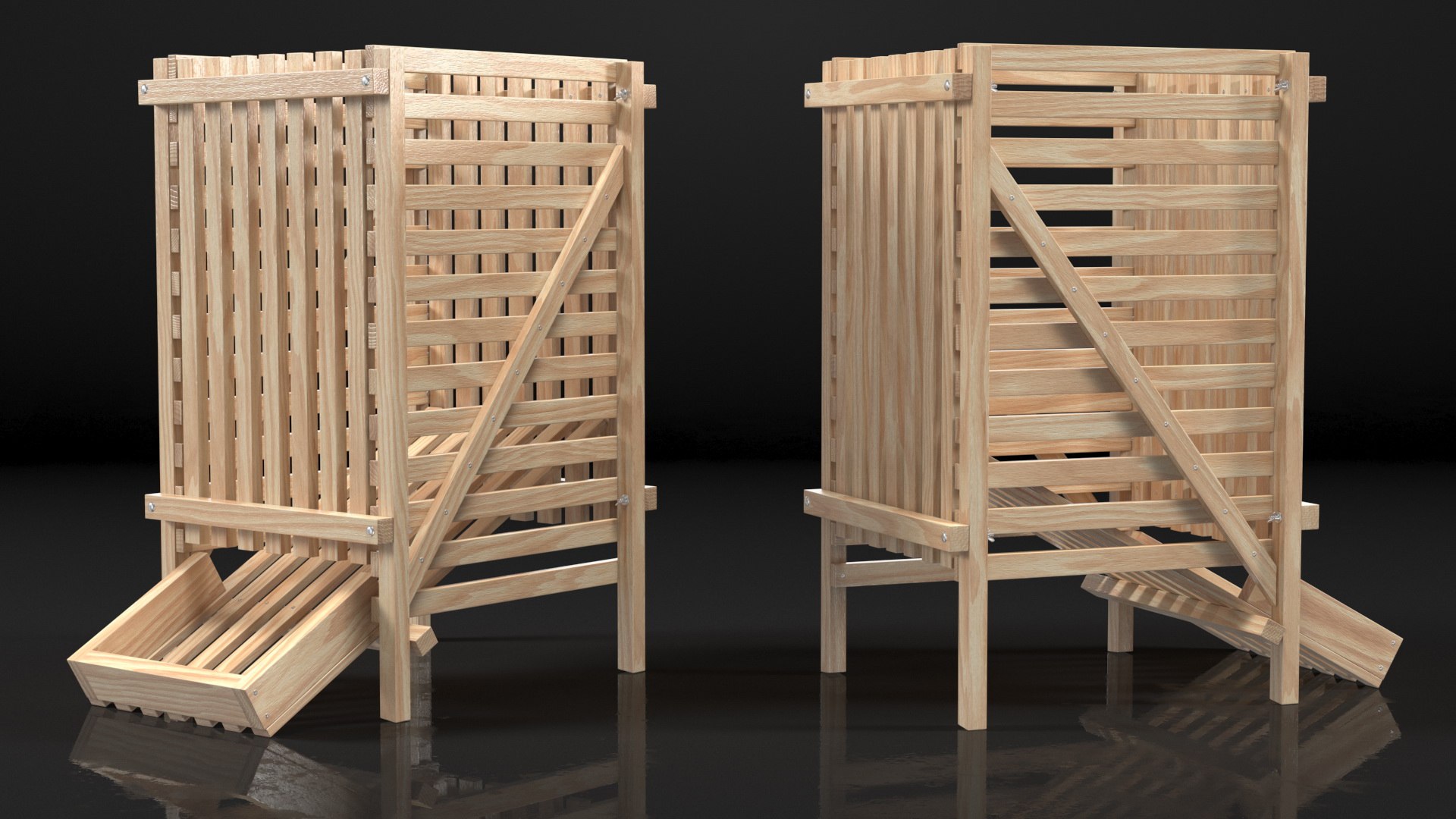 Wooden Vegetable Racks Collection 3D Model - TurboSquid 1920256