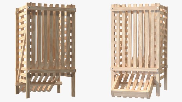 modelo 3d Colección de estantes de madera para verduras - TurboSquid ...