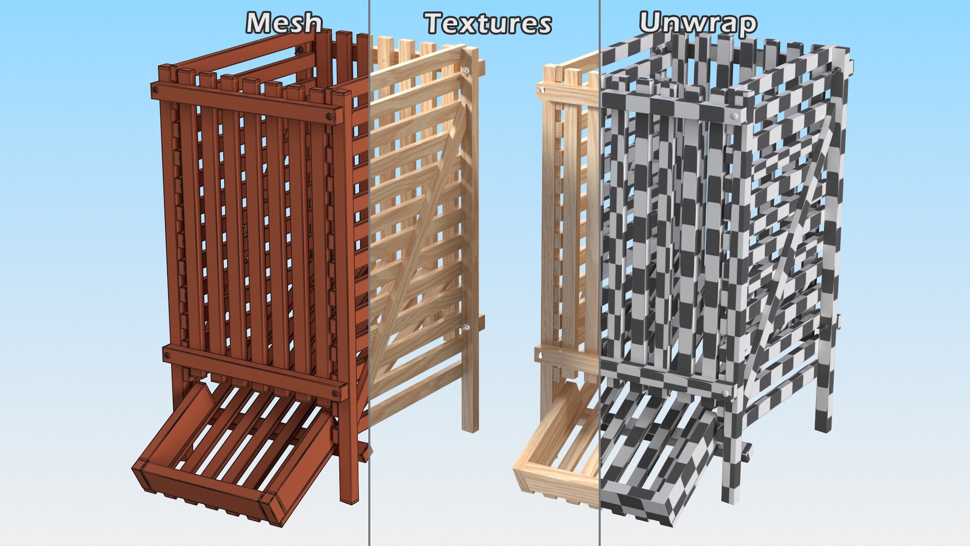 Wooden Vegetable Racks Collection 3D model - TurboSquid 1920256