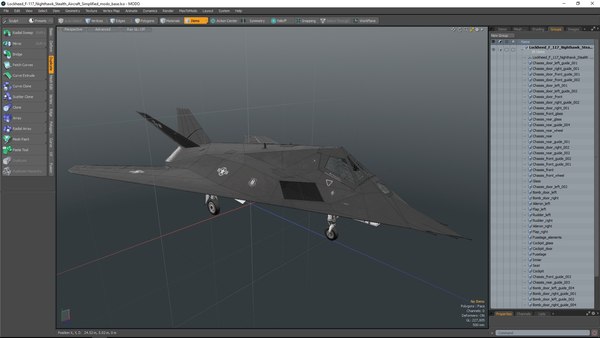 modelo 3d Avión furtivo Lockheed F-117 Nighthawk simplificado ...