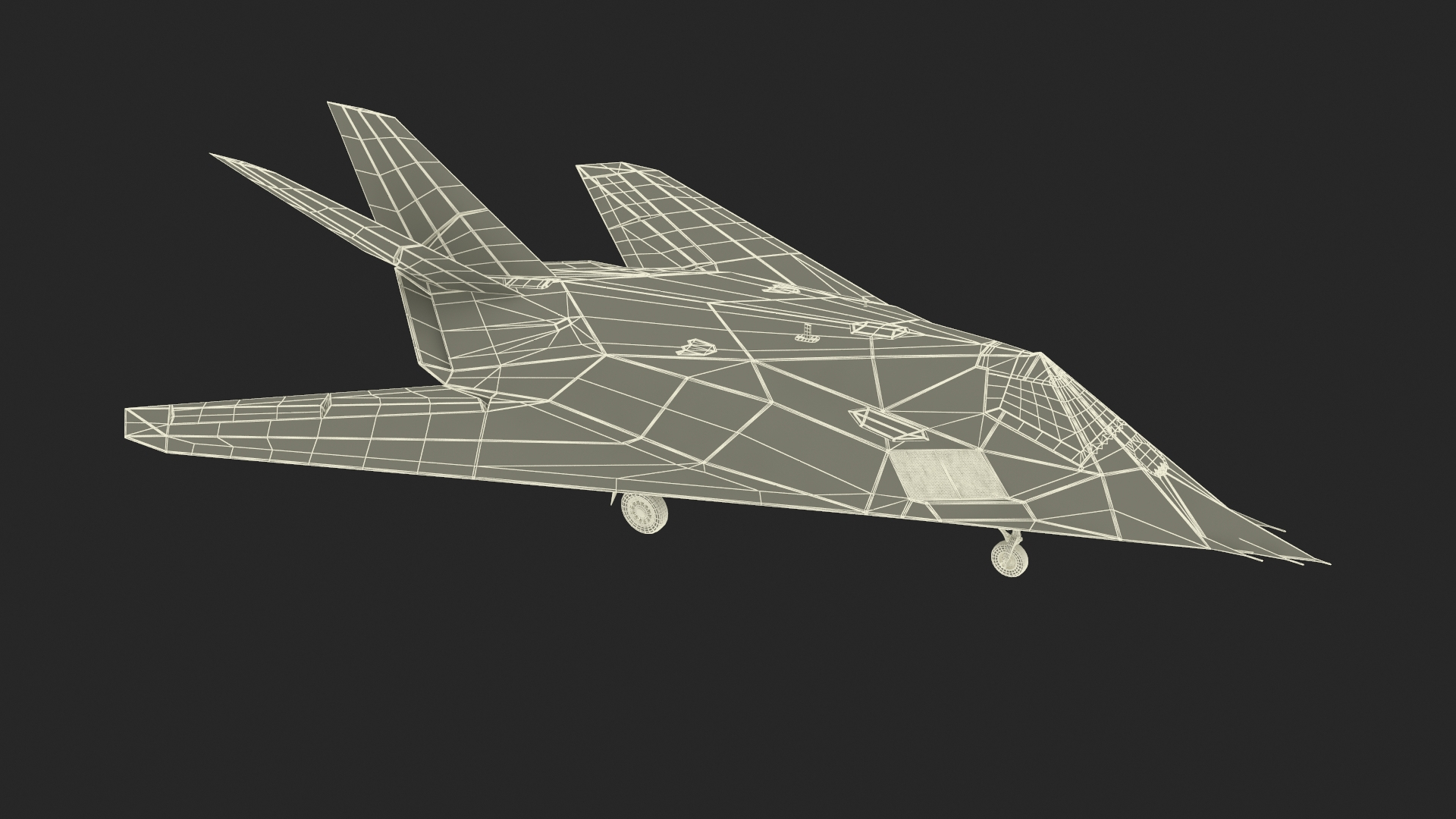 Lockheed F-117 Nighthawk Stealth Aircraft Simplified 3D Model ...