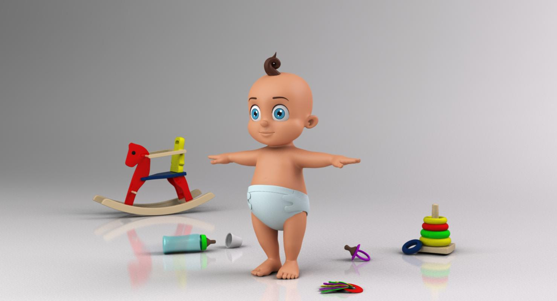 3dsmax Cartoon Baby Infant