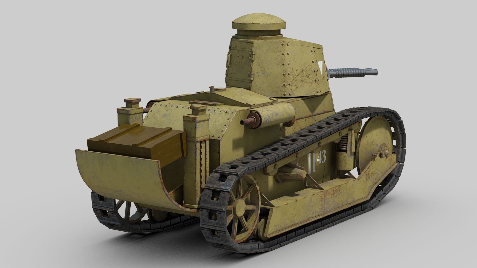 3D Fiat 3000 Tank - TurboSquid 2344127