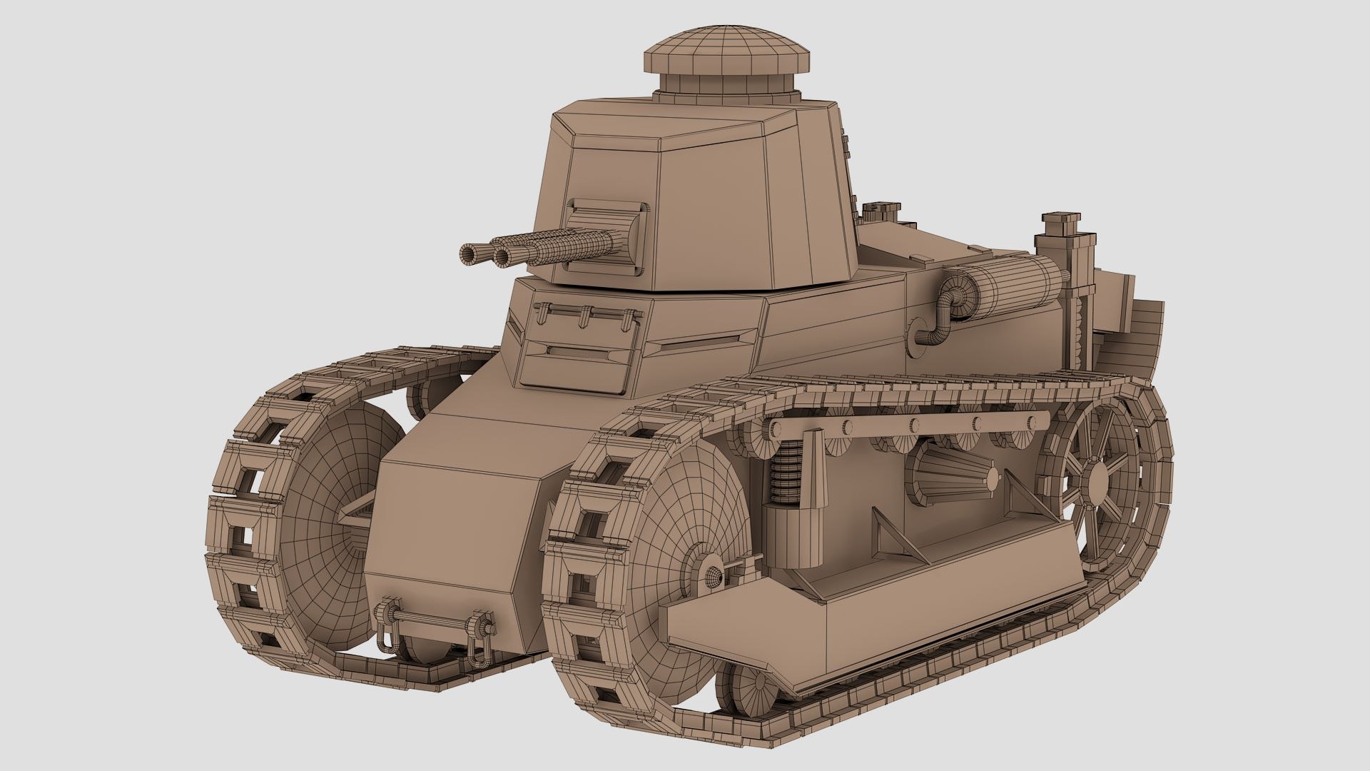 3D Fiat 3000 Tank - TurboSquid 2344127