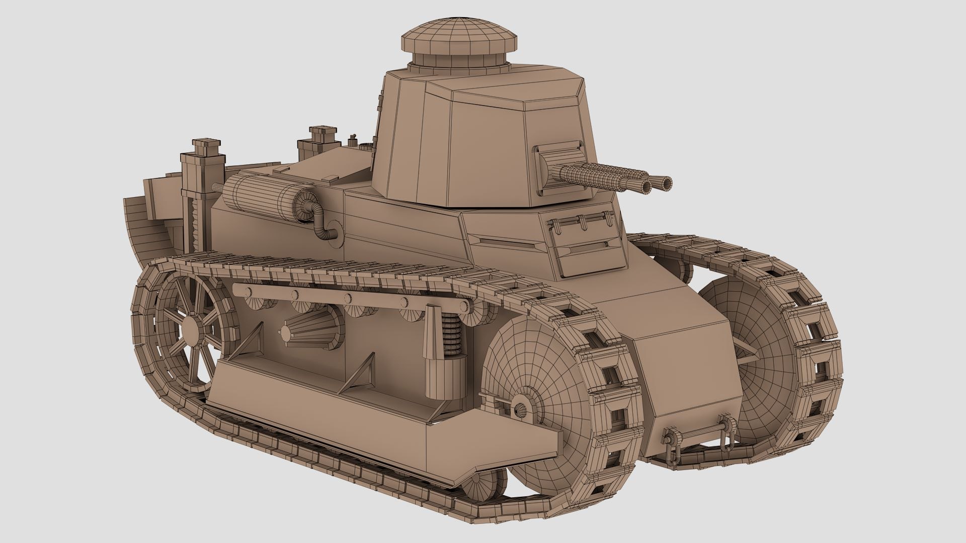 3D Fiat 3000 Tank - TurboSquid 2344127
