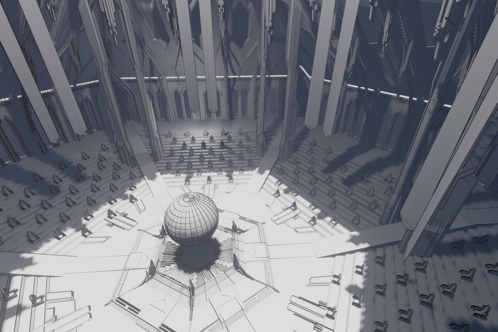 3D Sci-fi Congress House Model - TurboSquid 1809090