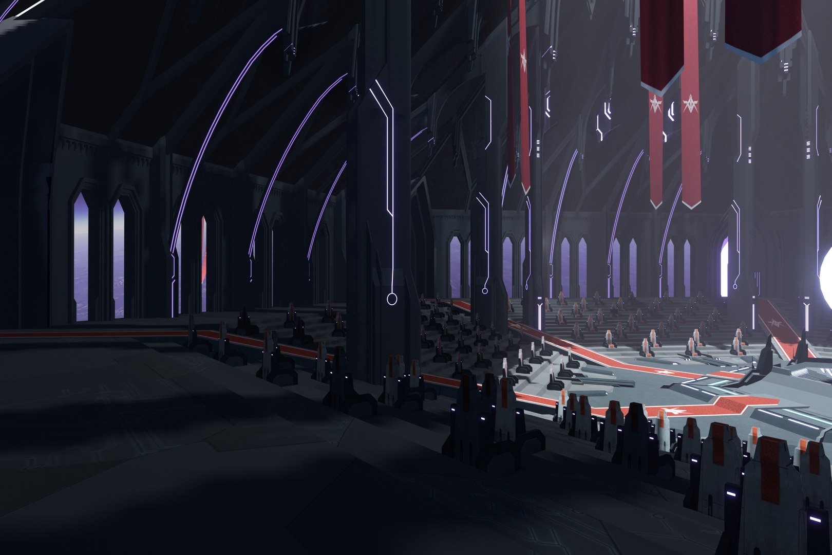 3D Sci-fi Congress House Model - TurboSquid 1809090