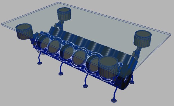 3d engine table v12 model