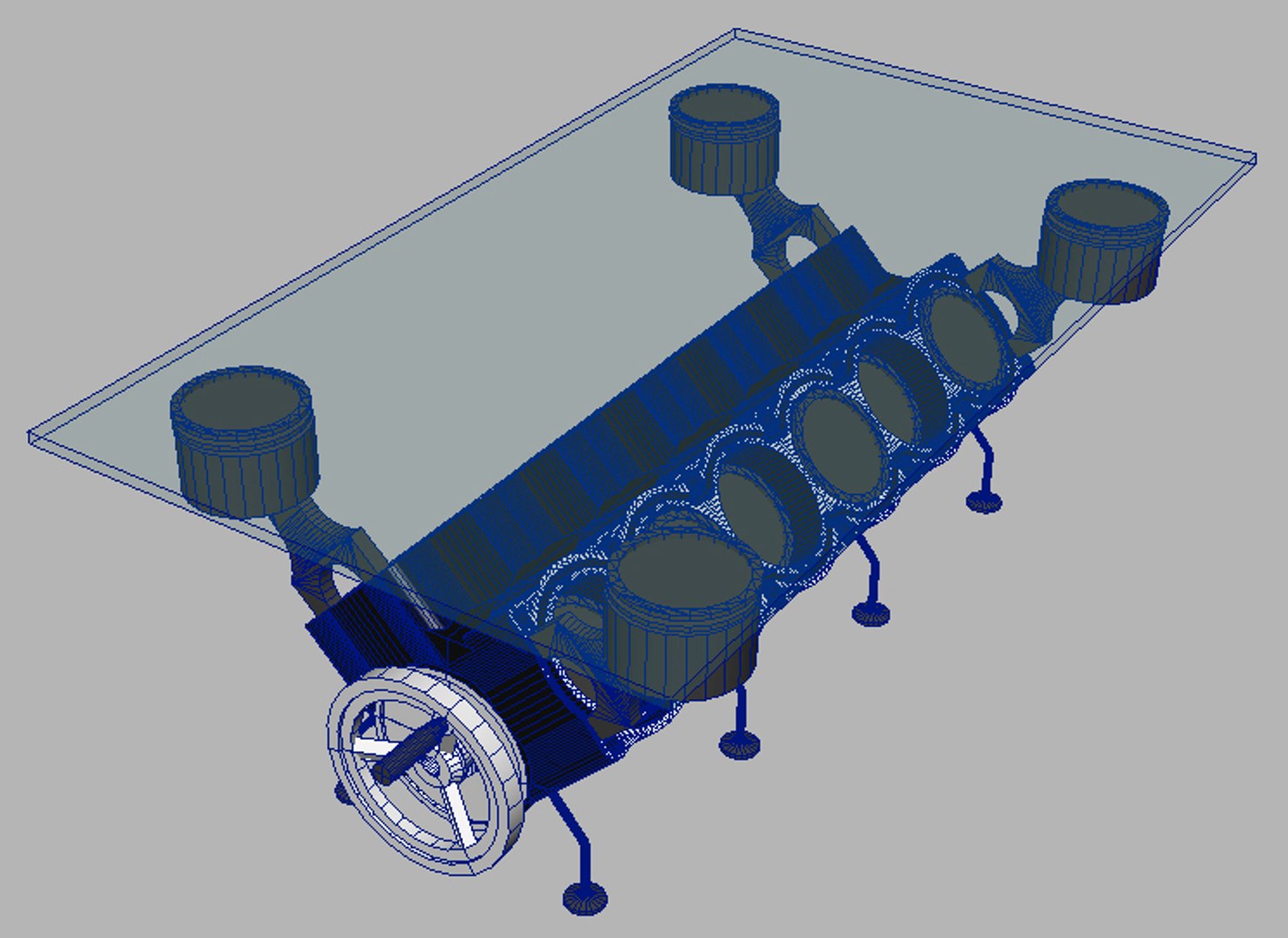 3d Engine Table V12 Model