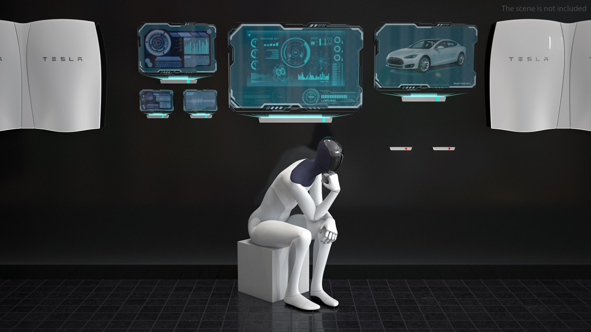 3D Tesla Bot Thinker Pose - TurboSquid 1807023