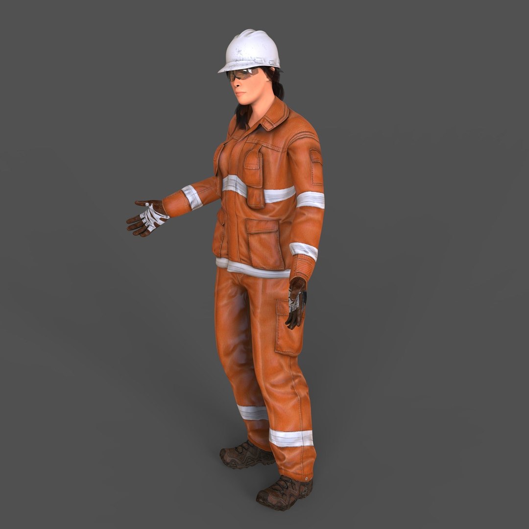 Female Worker CharacterRigged Animated 3D Model - TurboSquid 2059163