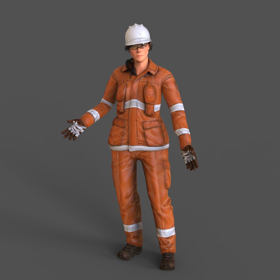 Female Worker CharacterRigged Animated 3D Model - TurboSquid 2059163