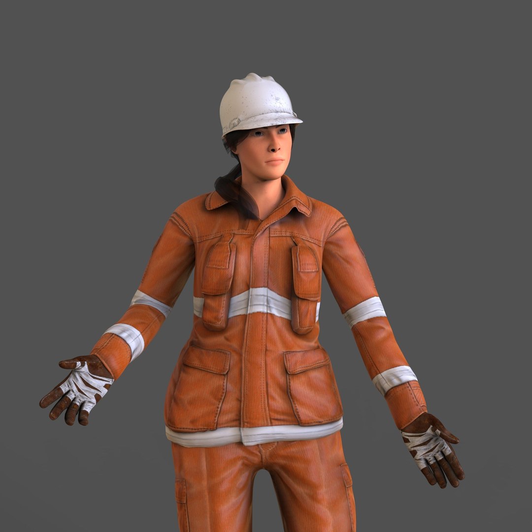 Female Worker CharacterRigged Animated 3D Model - TurboSquid 2059163