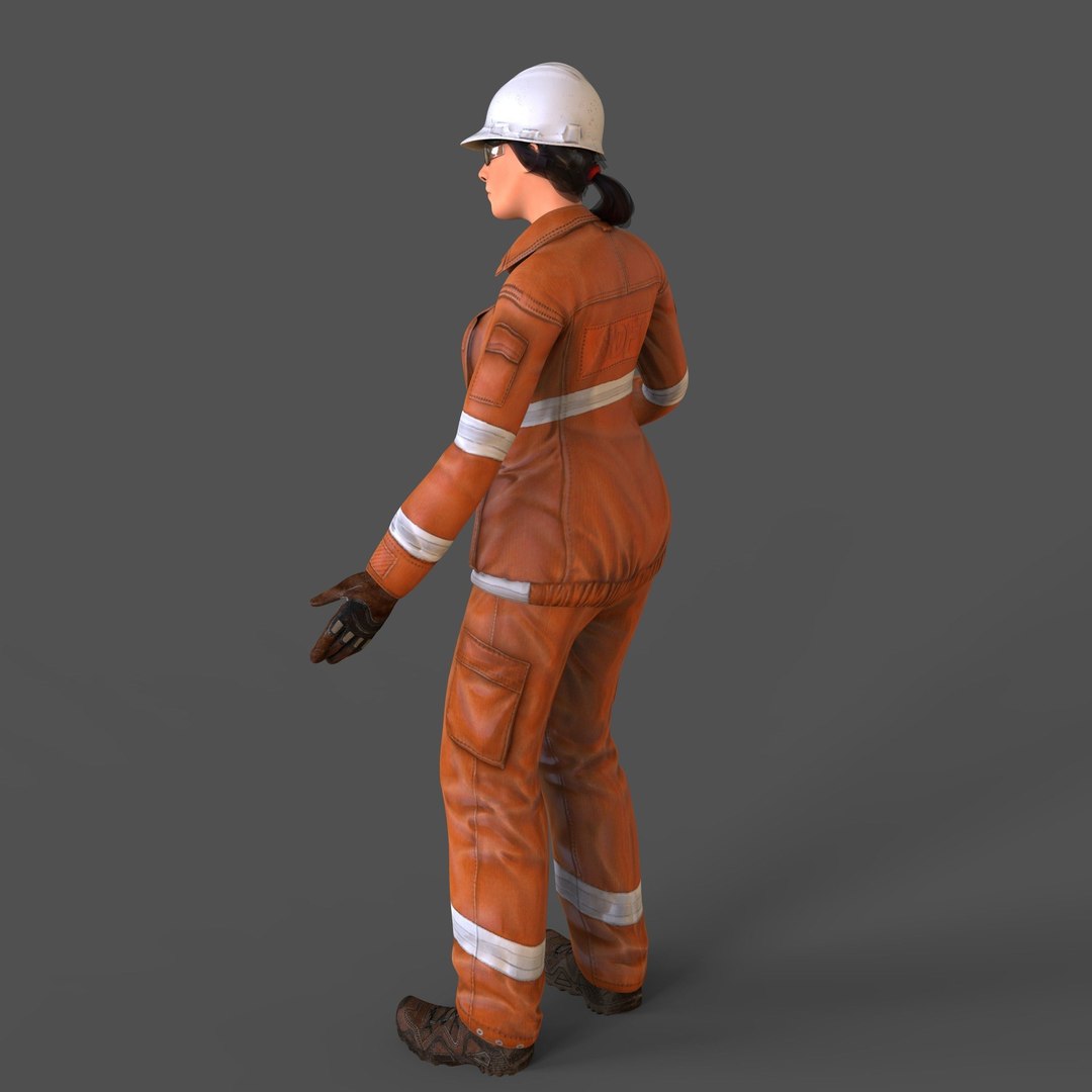 Female Worker CharacterRigged Animated 3D Model - TurboSquid 2059163