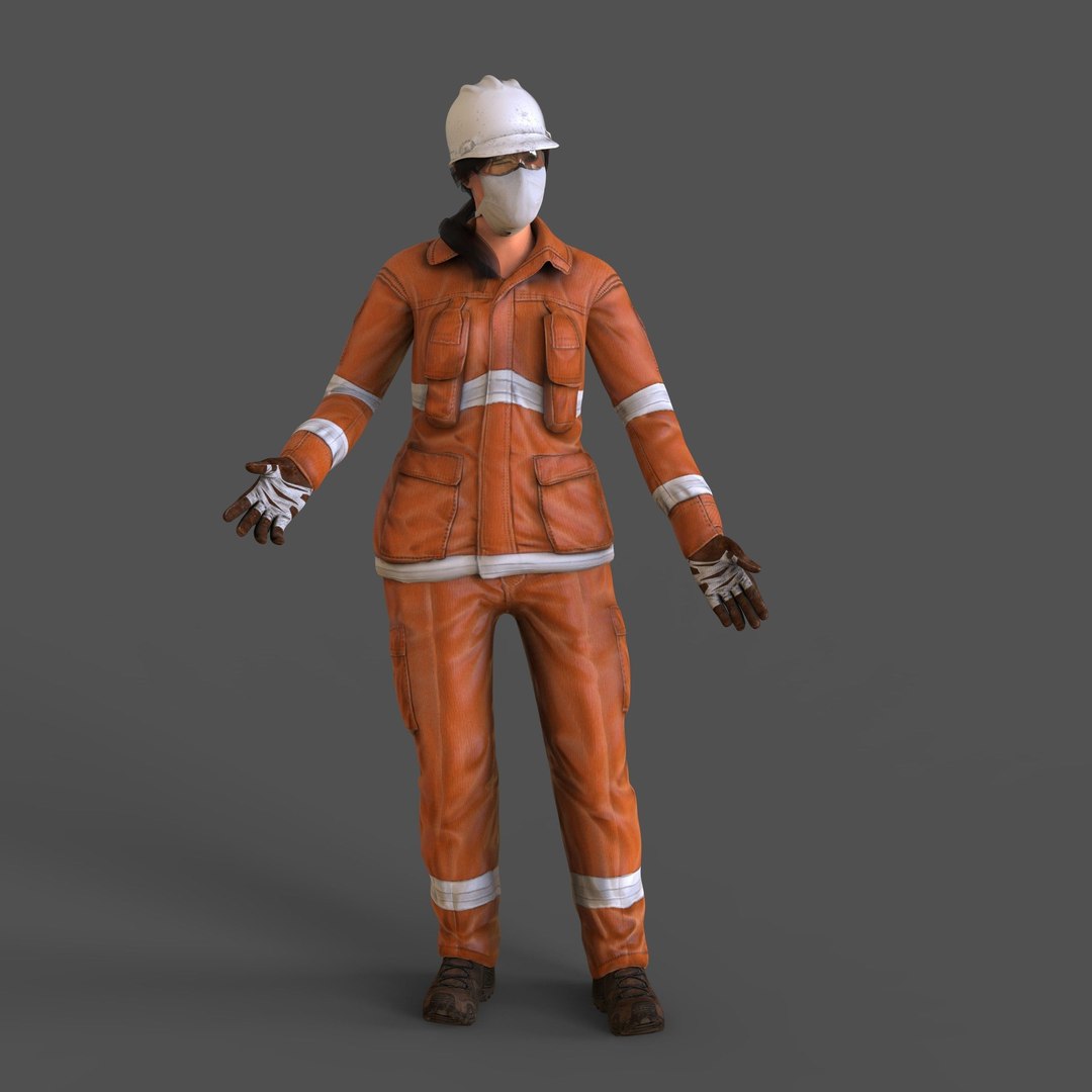 Female Worker CharacterRigged Animated 3D Model - TurboSquid 2059163