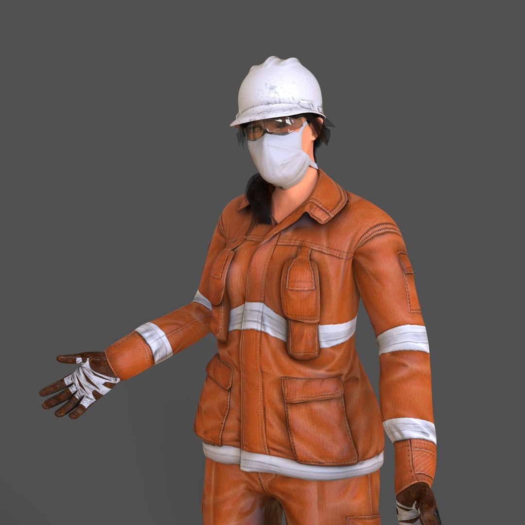 Female Worker CharacterRigged Animated 3D Model - TurboSquid 2059163