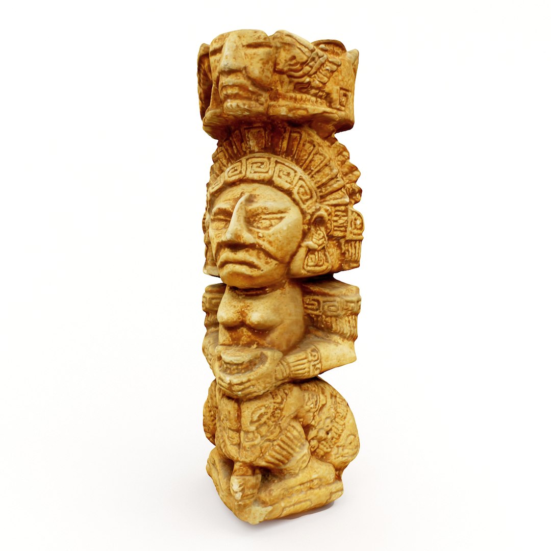 3d model aztec figure replica 2