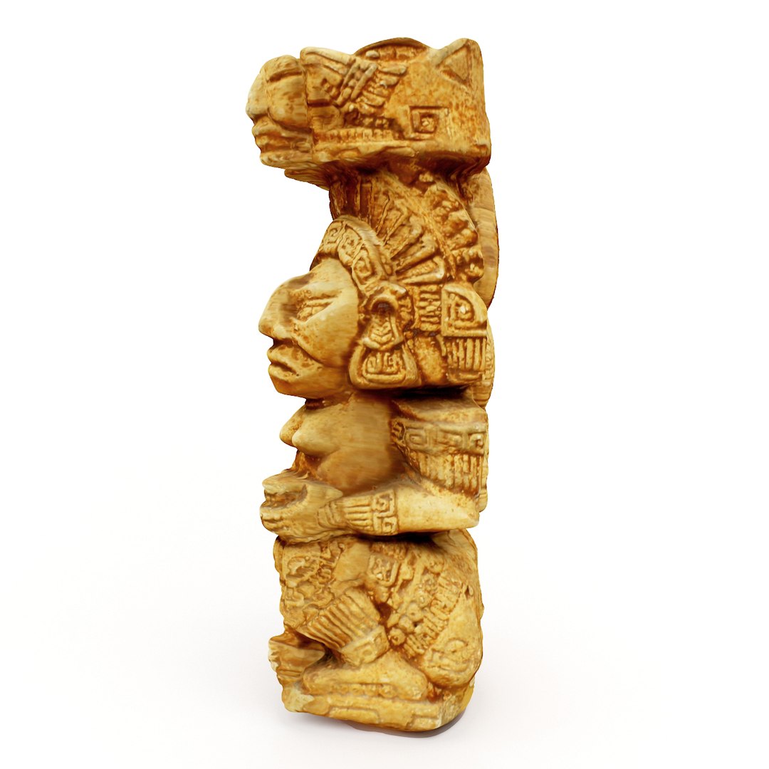 3d model aztec figure replica 2