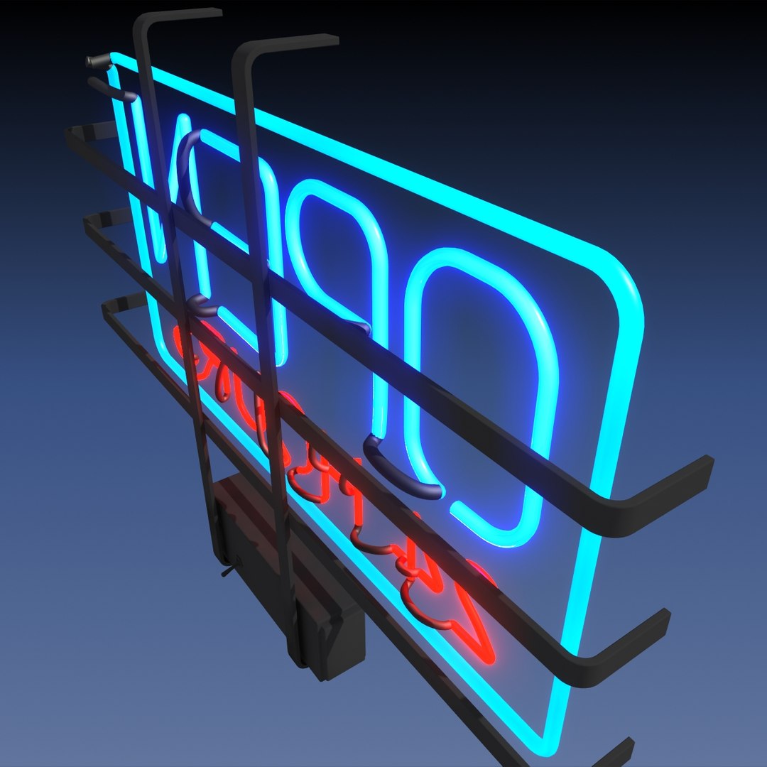 neon sign 3d model