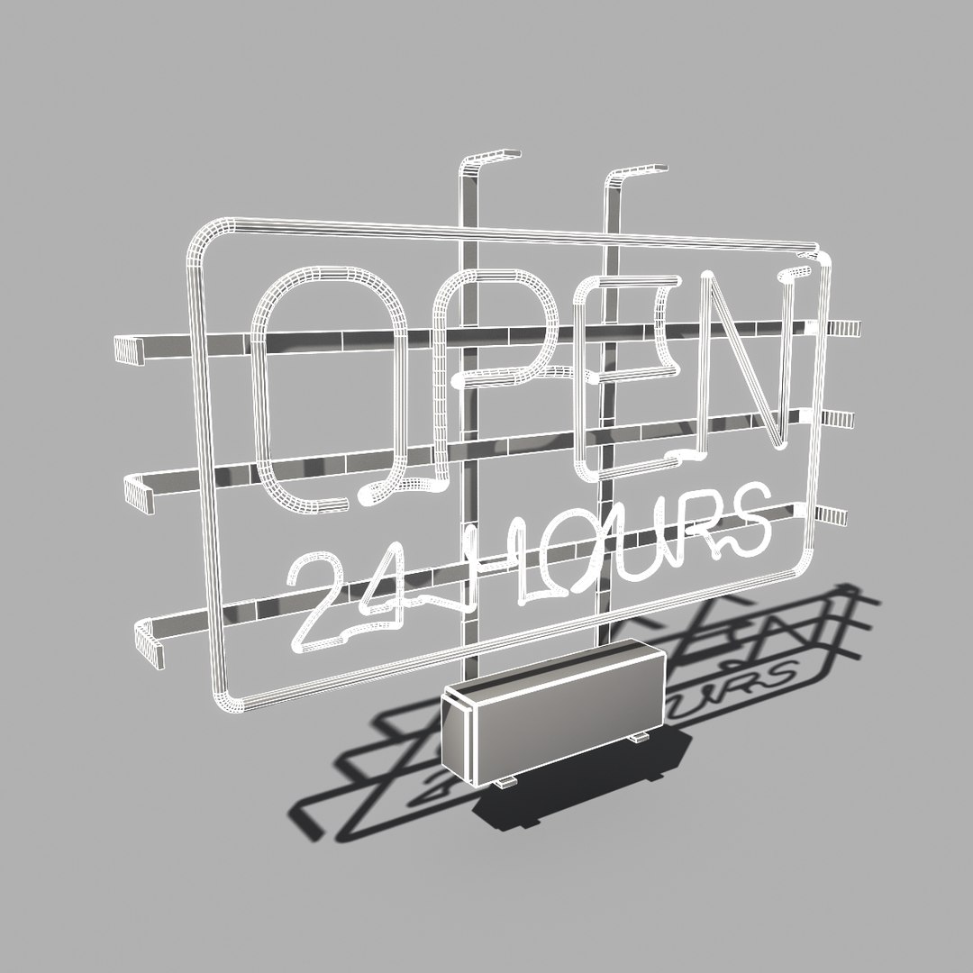 neon sign 3d model