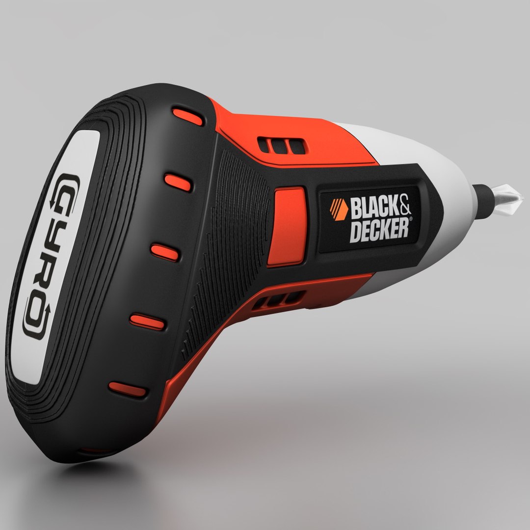 3d model of gyro screwdriver black decker