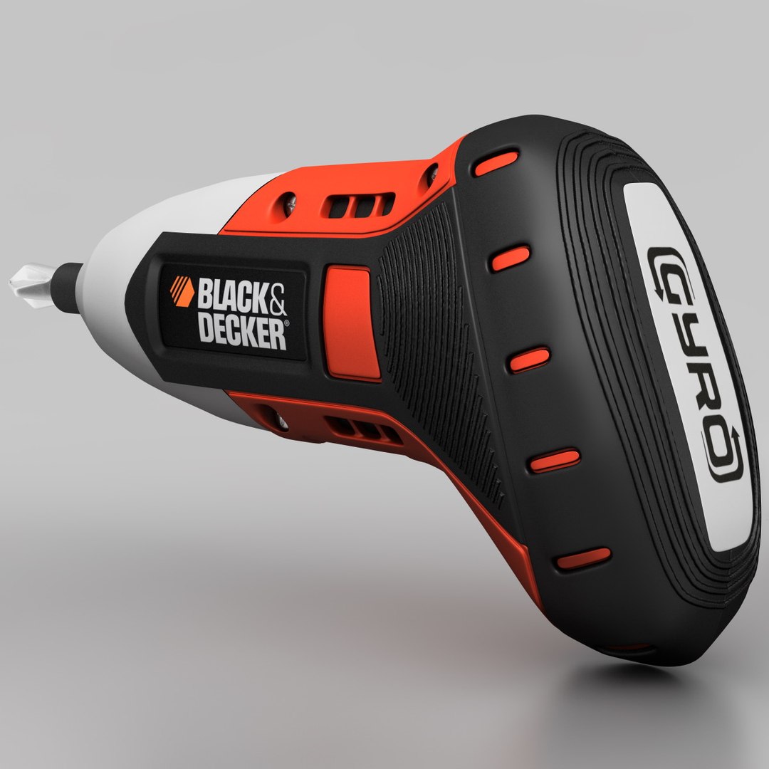 3d model of gyro screwdriver black decker
