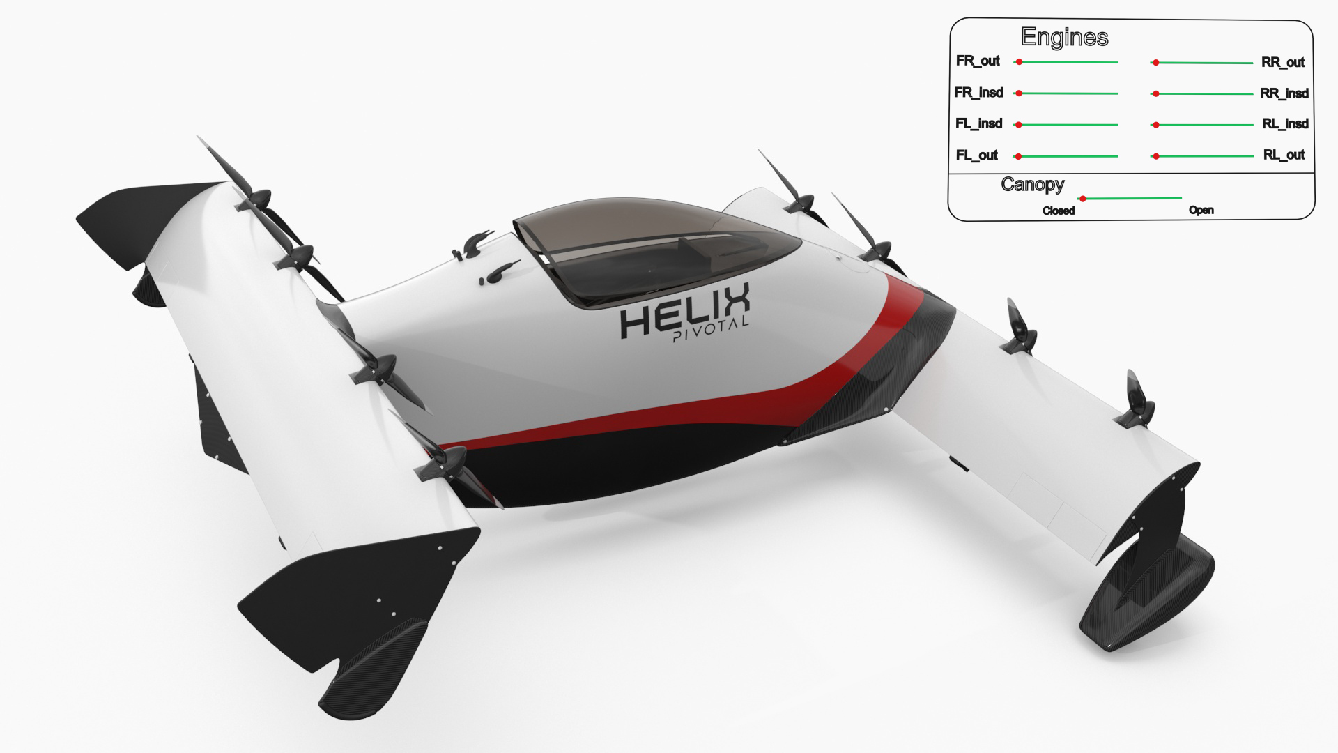 Helix Pivotal Electric VTOL Aircraft Rigged - TurboSquid 2268645