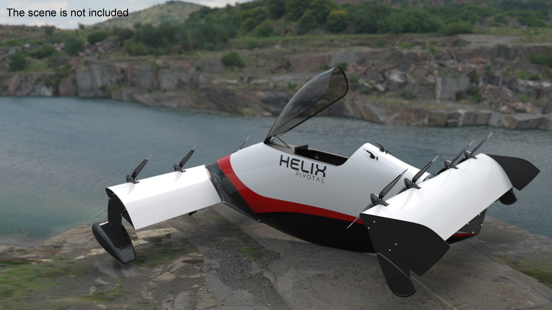 Helix Pivotal Electric VTOL Aircraft Rigged - TurboSquid 2268645
